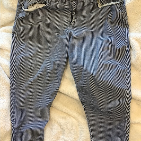 Per Se | Jeans | Per Se Navywhite Stripped Denim Stretch Straight Leg ...